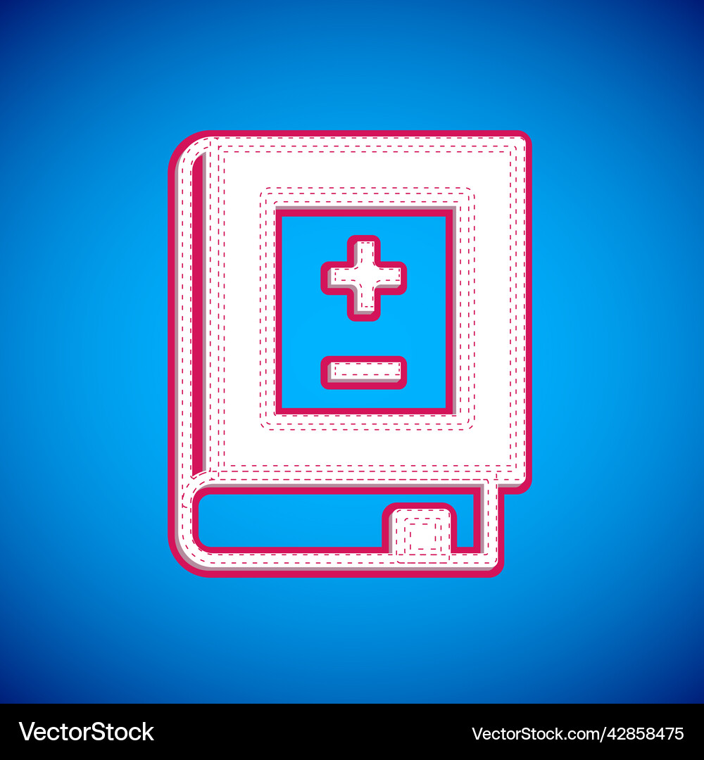 White book with mathematics icon isolated on blue Vector Image
