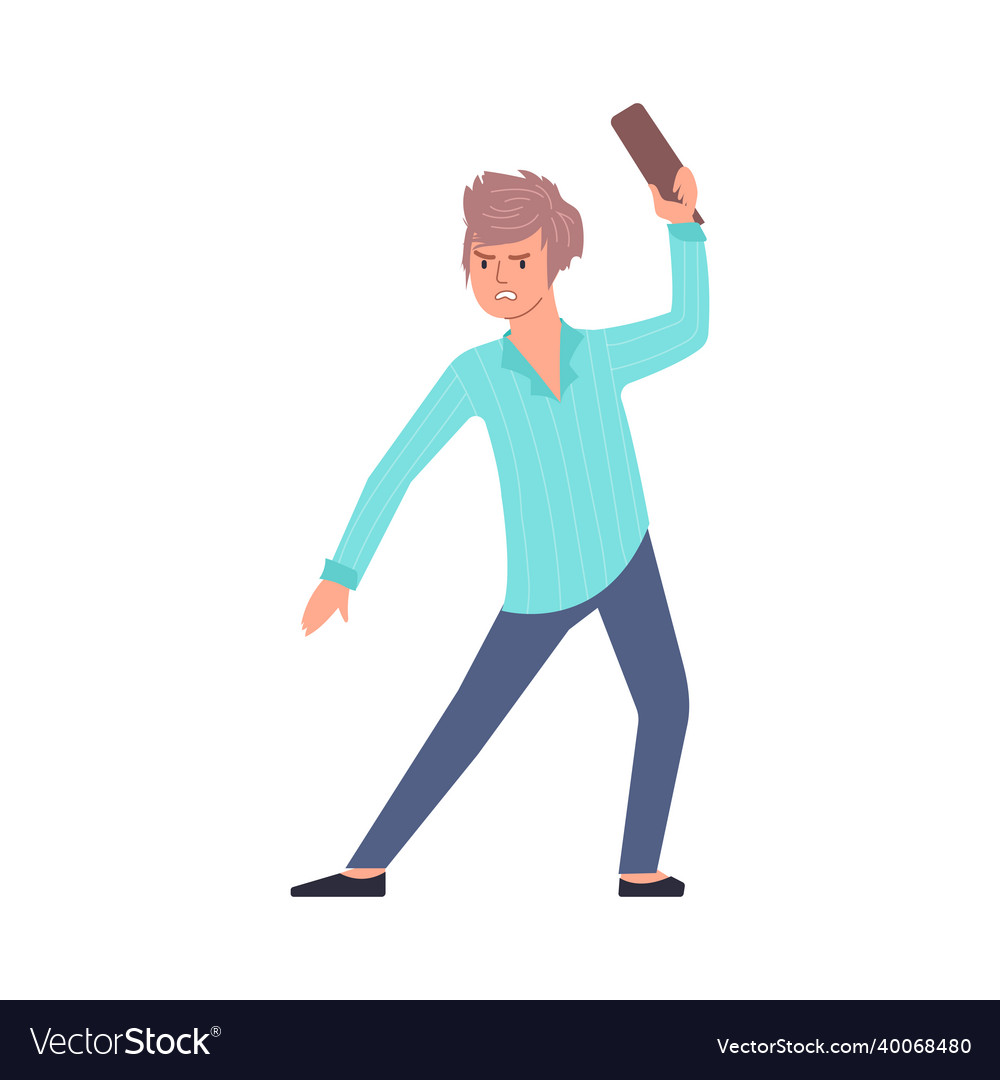 Aggressive alcoholic behavior composition Vector Image