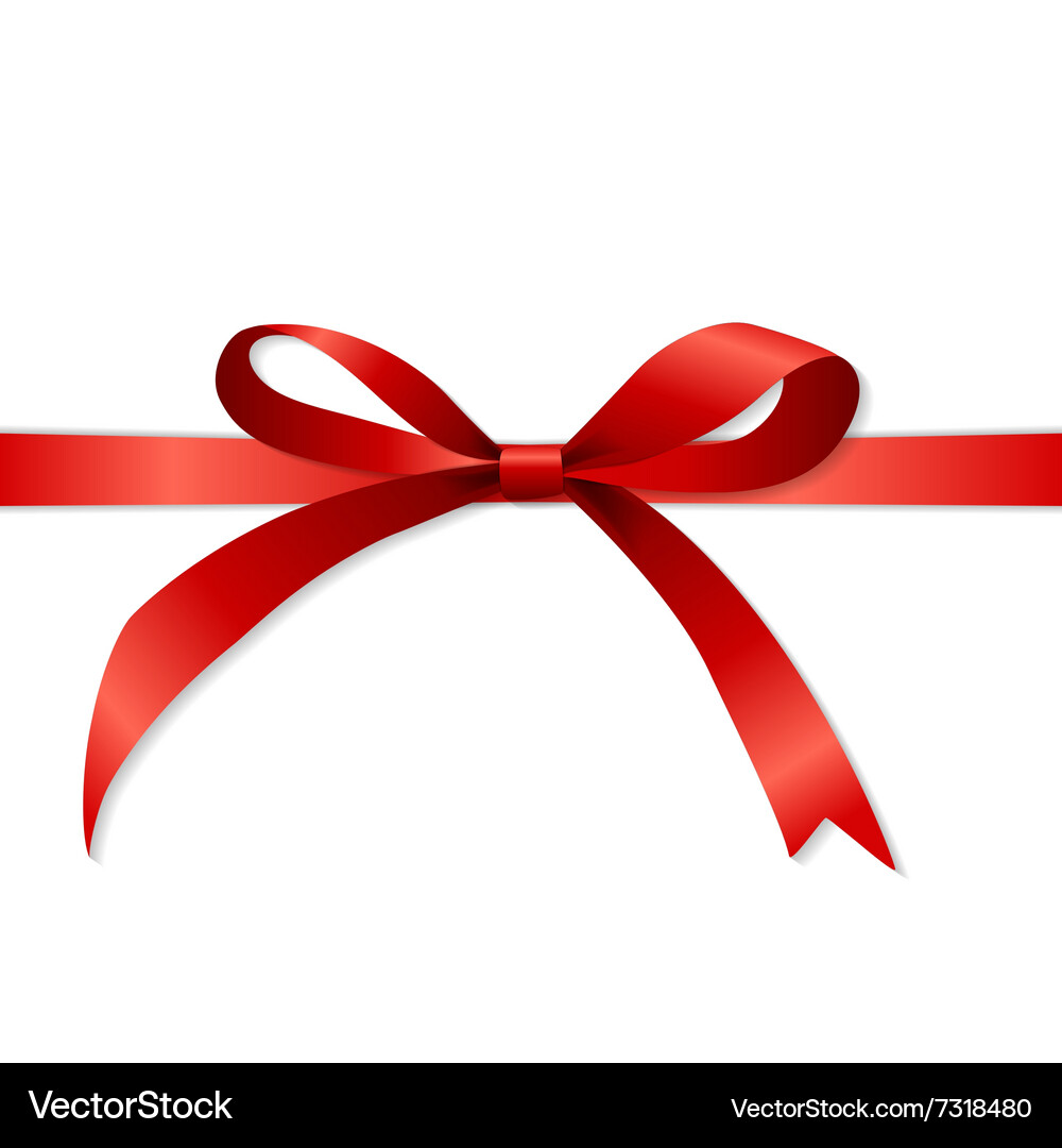 Gift card set with red ribbon and bow Royalty Free Vector