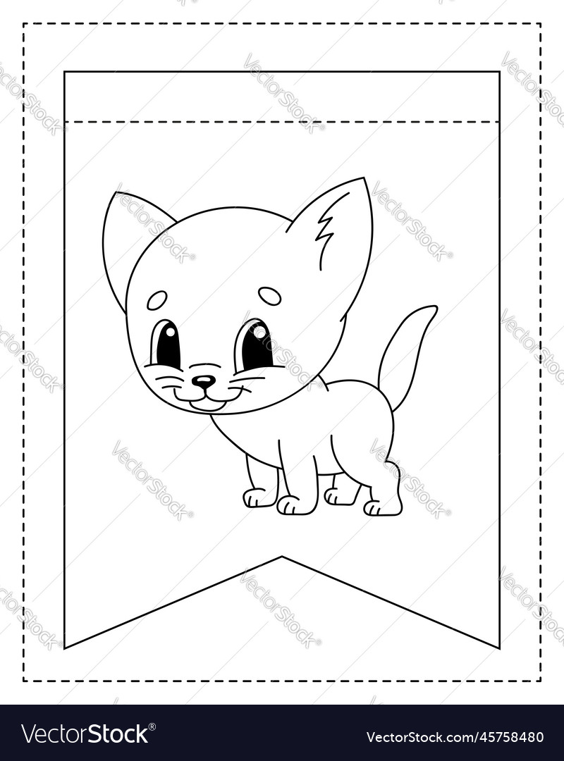 Party banner with cute cartoon characters for Vector Image