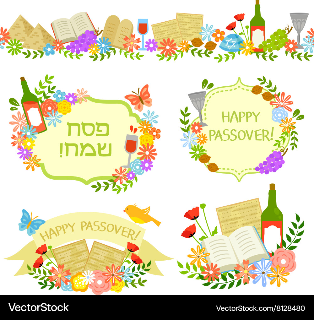 Pesachlabels small Royalty Free Vector Image - VectorStock
