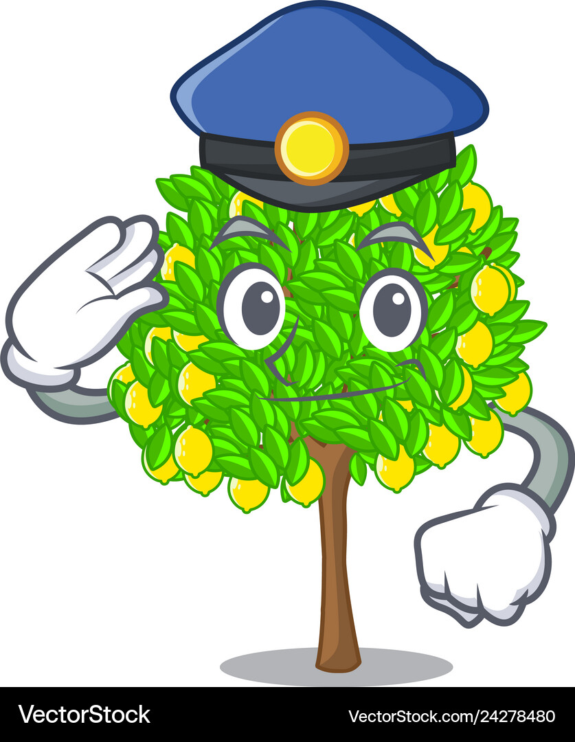 Police lemon tree in the cartoon shape Royalty Free Vector