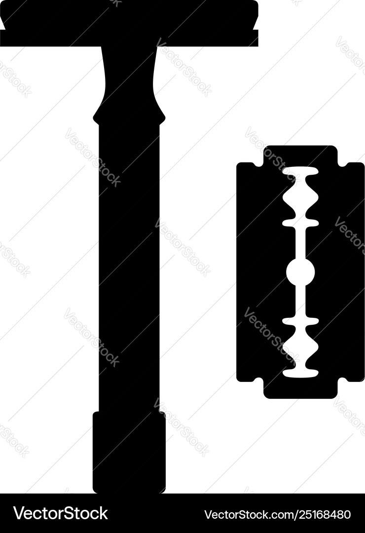 Safety razor with double edge blade Royalty Free Vector