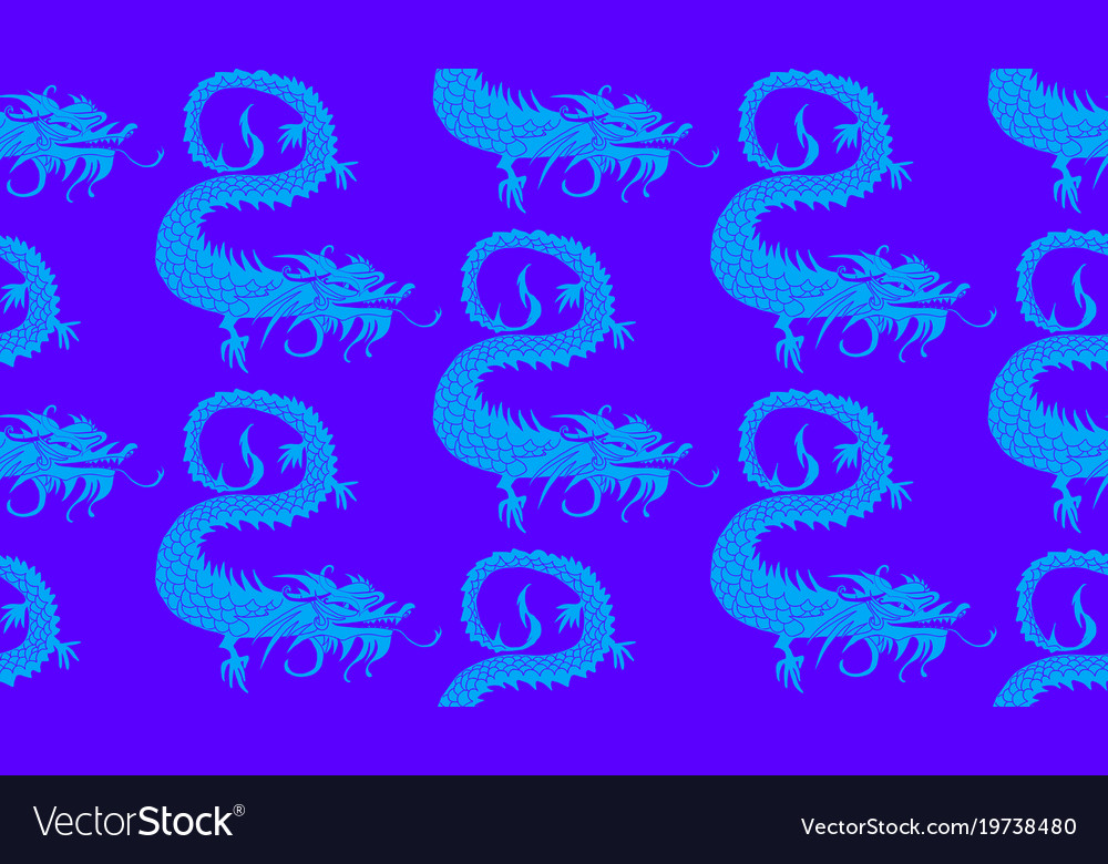 Seamless dragons pattern Royalty Free Vector Image
