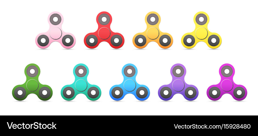 Set spinners relaxing trend toy for children Vector Image