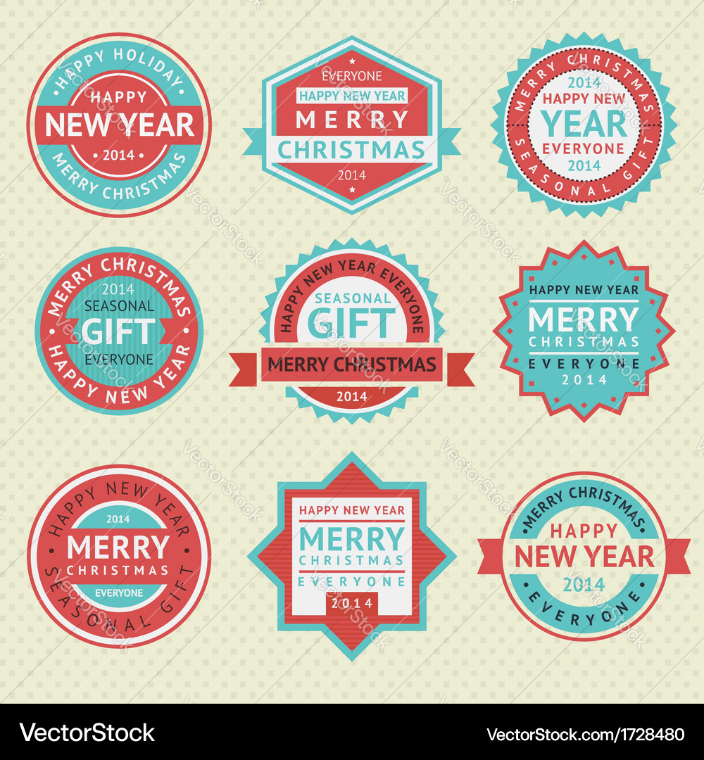 Set stickers for christmas cards Royalty Free Vector Image