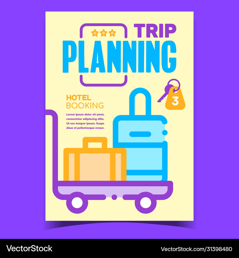 Trip and travel planning creative poster Vector Image