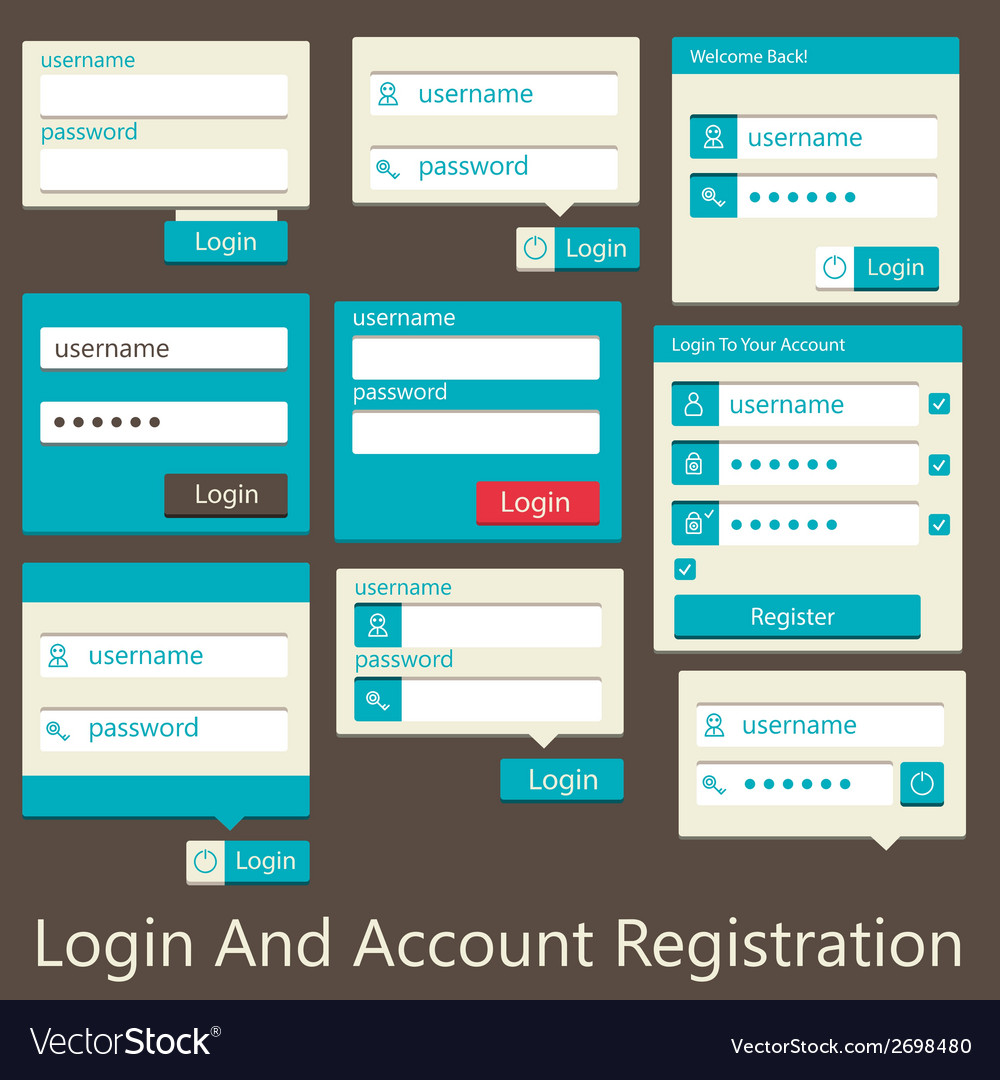 User interface login and account registration Vector Image