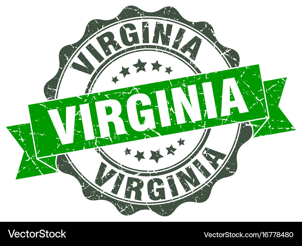 Virginia round ribbon seal Royalty Free Vector Image