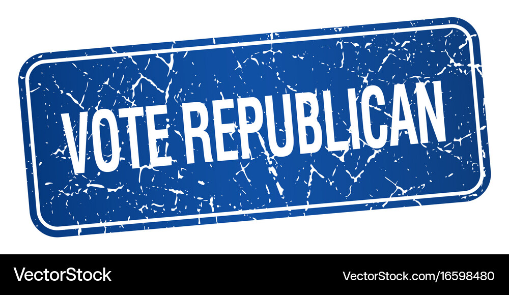 Vote republican blue square grunge textured Vector Image