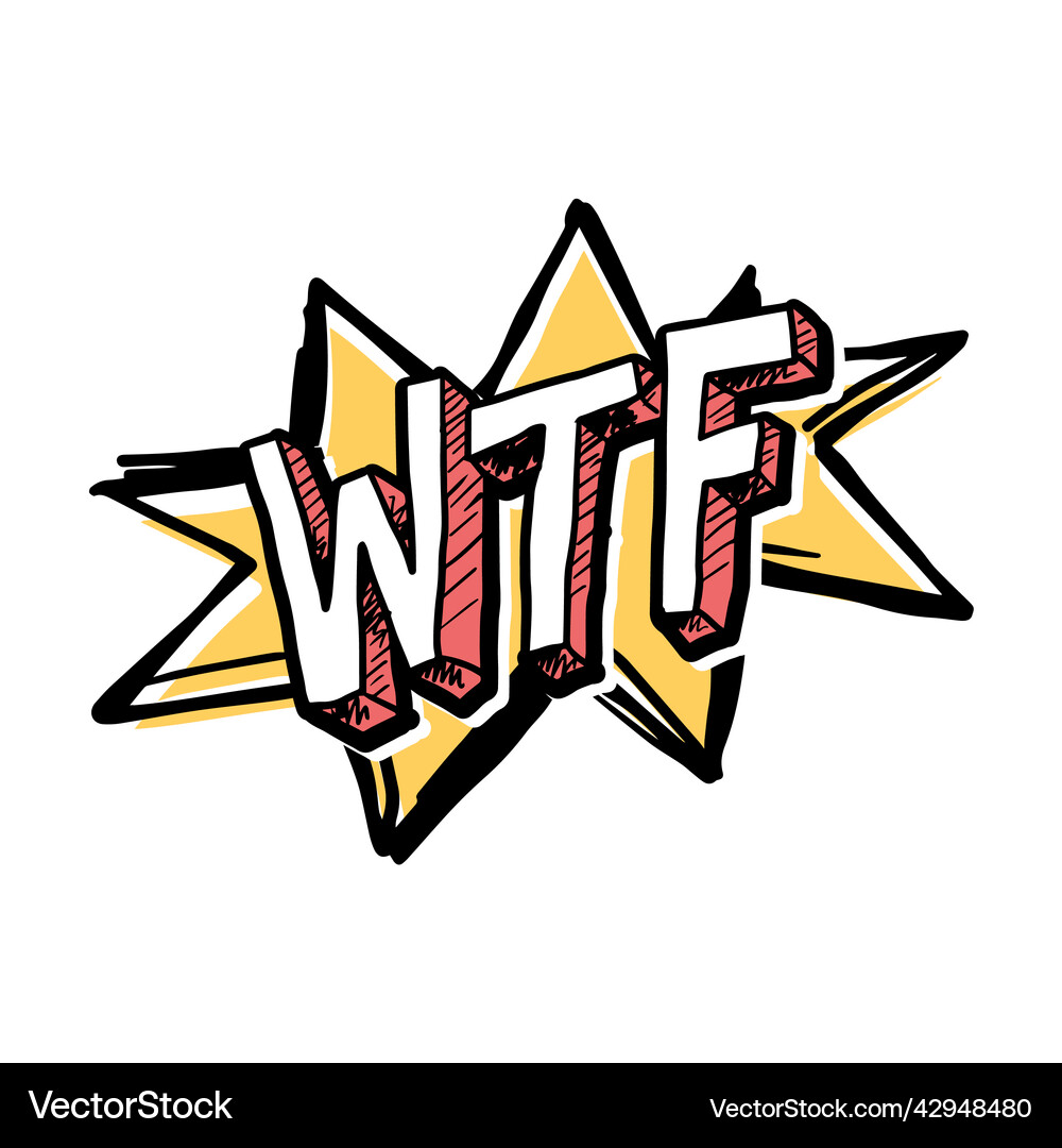 Wtf slang word high quality Royalty Free Vector Image