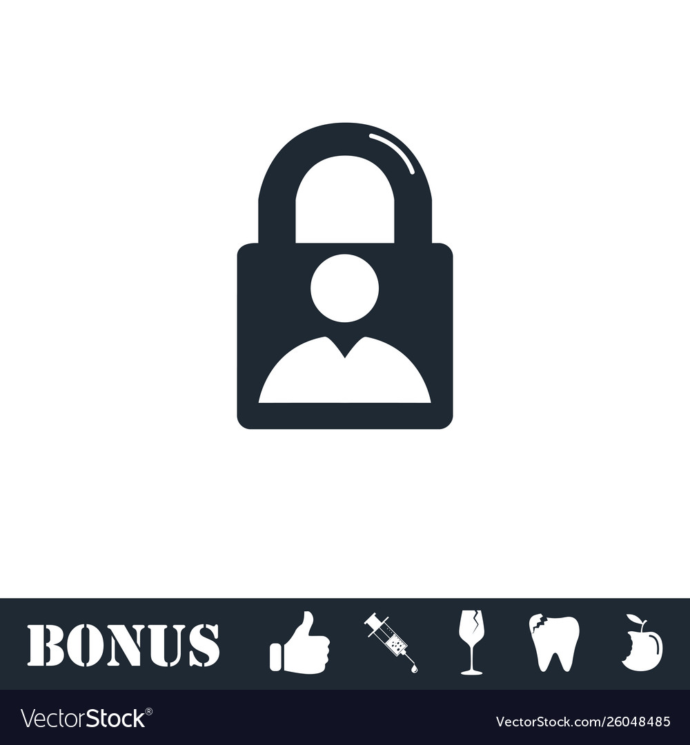 Authenticate icon flat Royalty Free Vector Image
