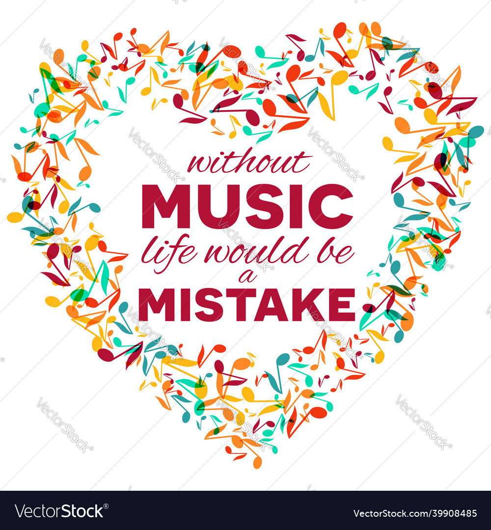 Colorful music quote notes background Royalty Free Vector