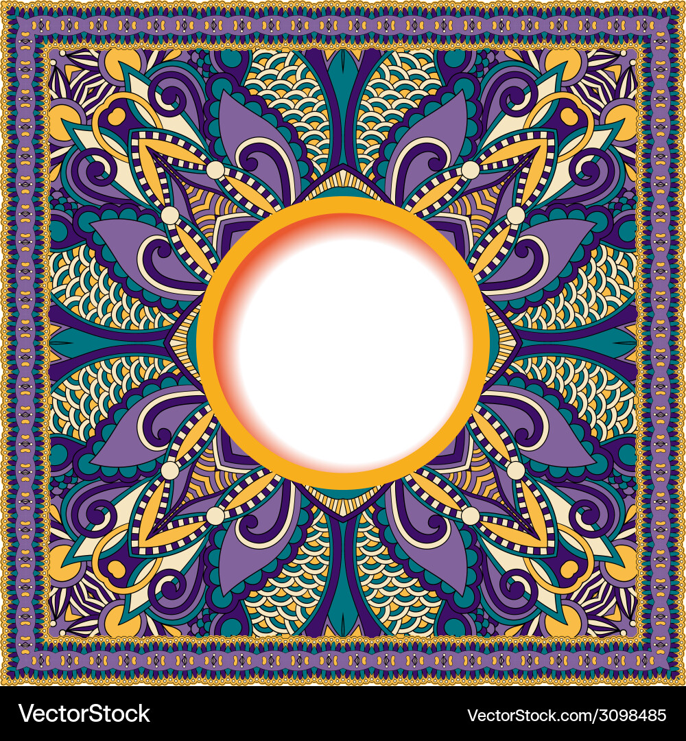 Decorative pattern of ukrainian ethnic carpet Vector Image
