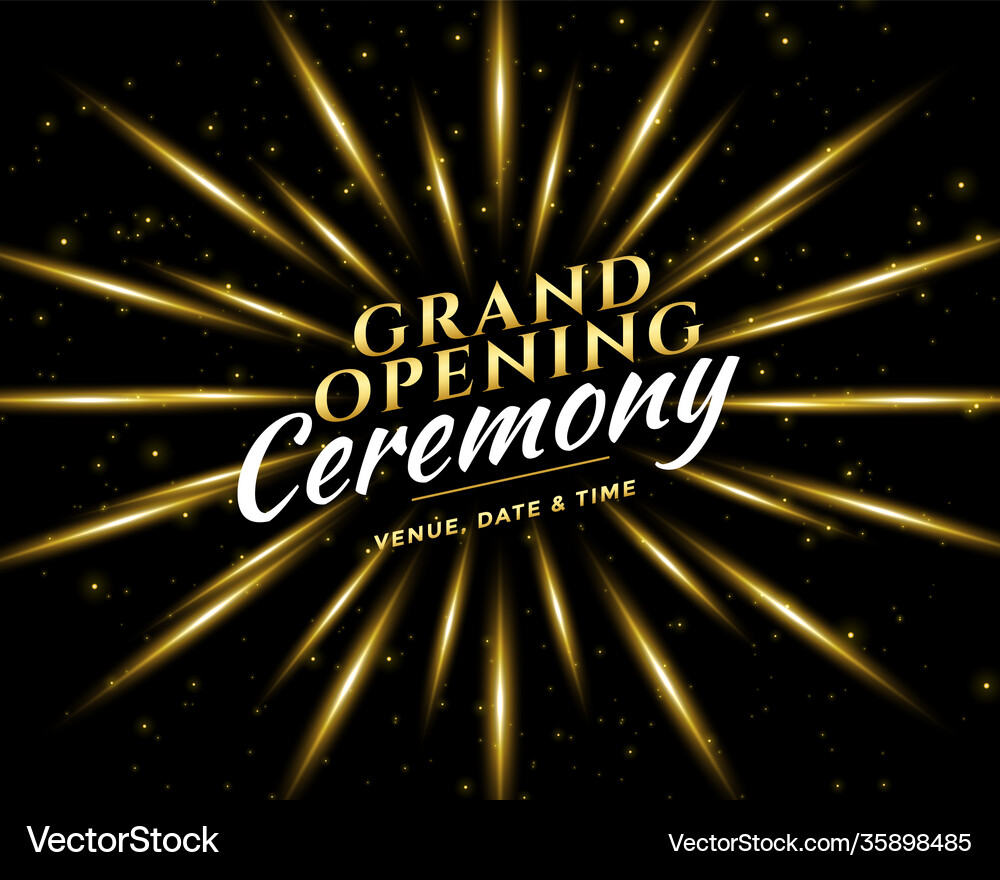 Grand opening ceremony celebration invitation Vector Image