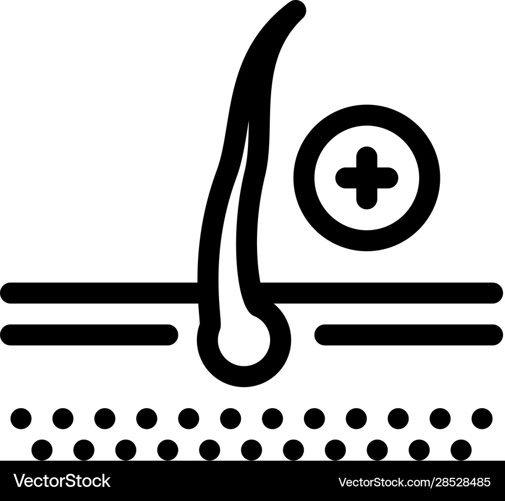 Growing hair icon outline Royalty Free Vector Image