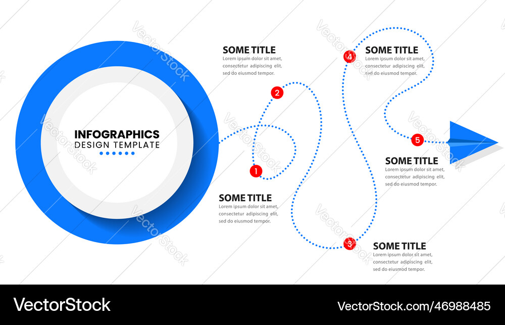 Infographic template paper plane with blue line Vector Image