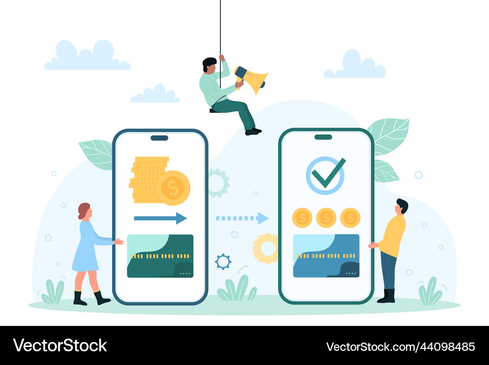 Money transfer fast payment and transaction Vector Image