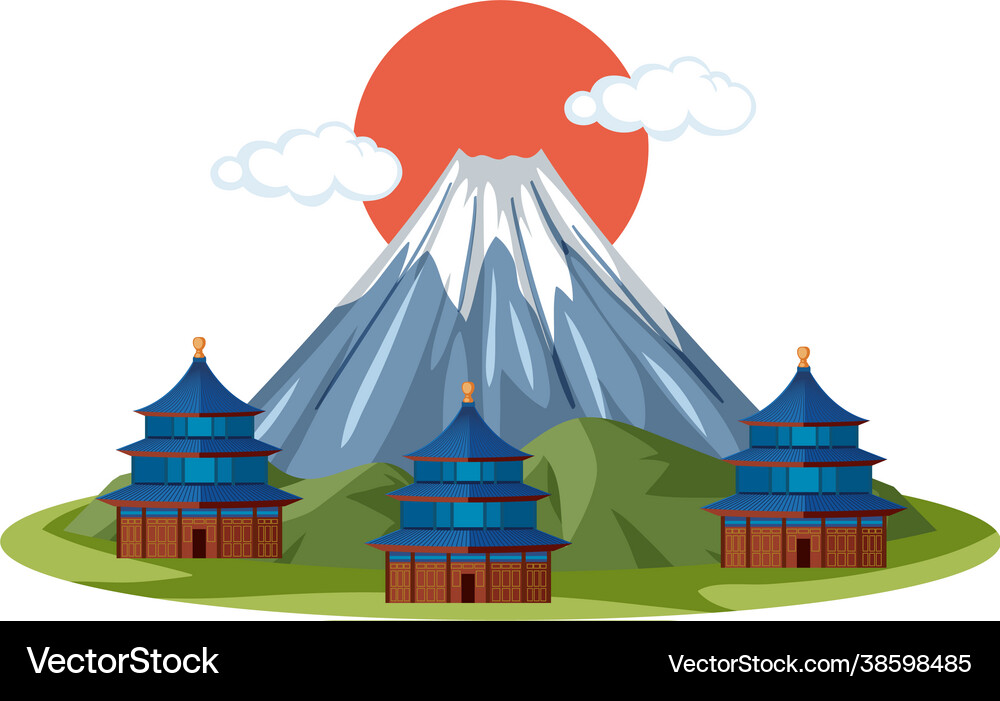 Mount fuji landmark japan Royalty Free Vector Image