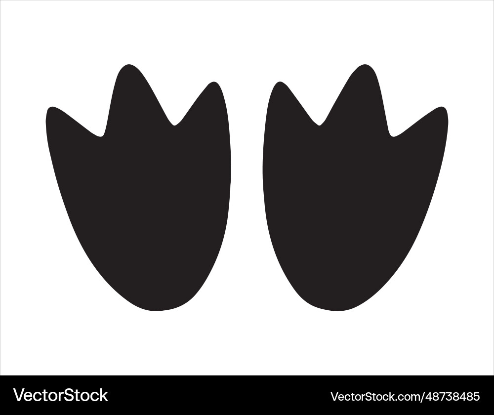 Penguin footprint silhouette art Royalty Free Vector Image