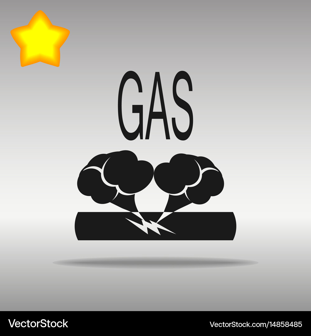 Pipe damage gas black icon button logo symbol Vector Image