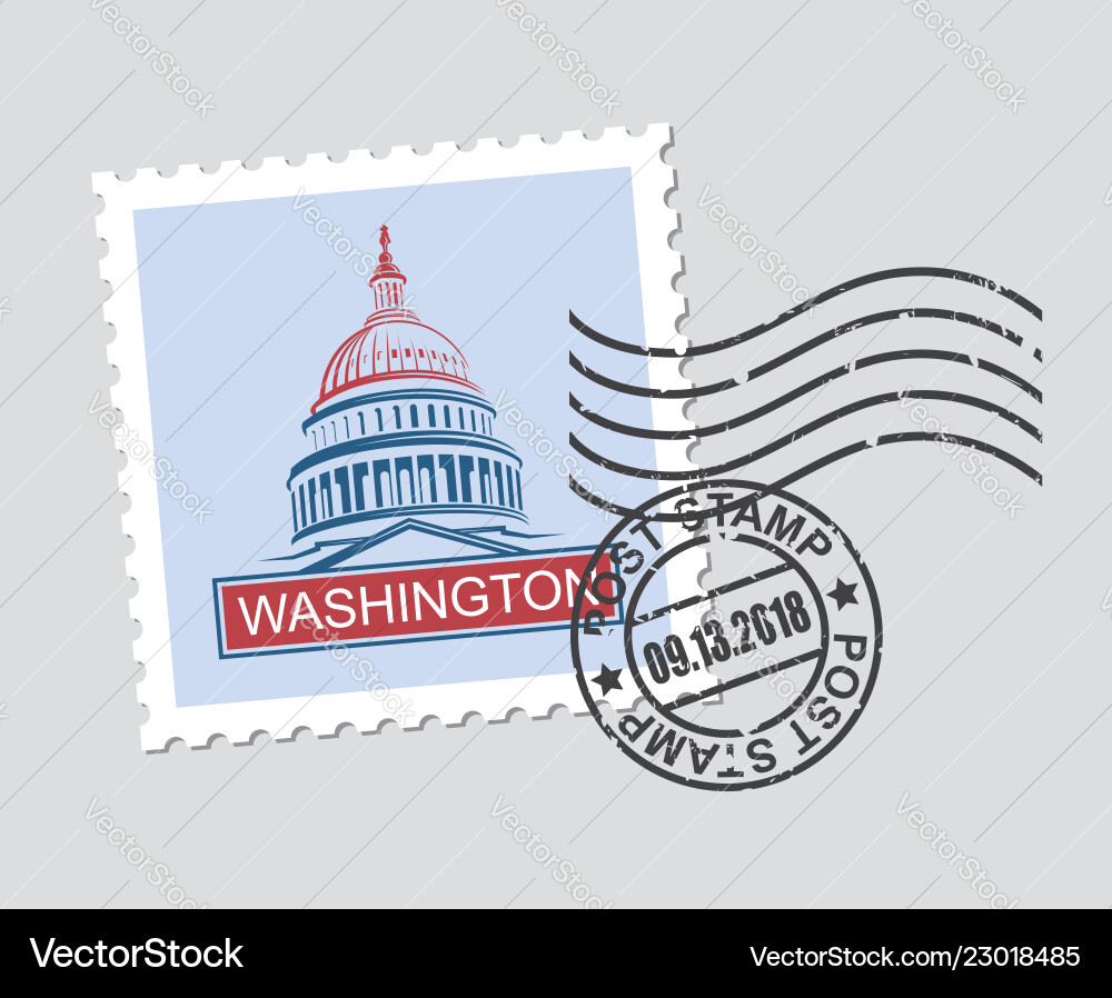 Postage stamp with american symbols Royalty Free Vector