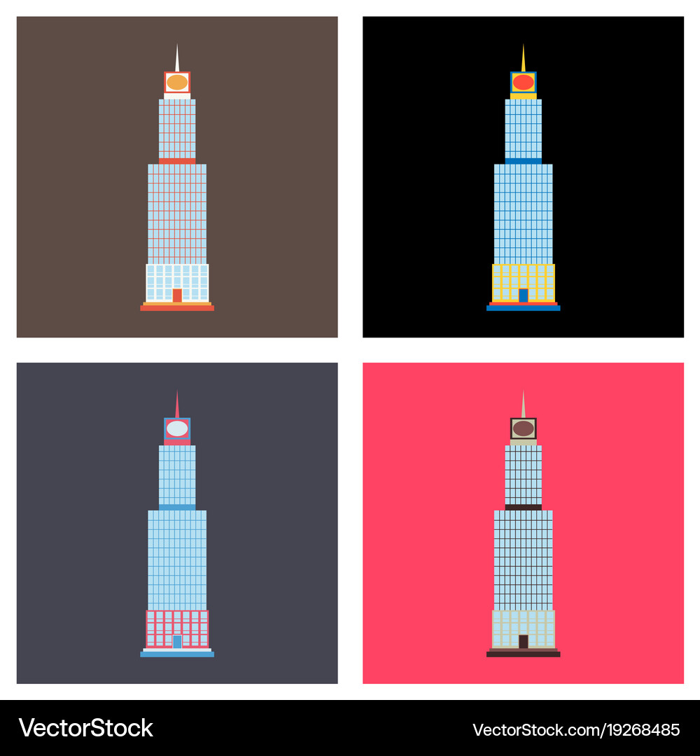 Posterempire state building high-rise building Vector Image