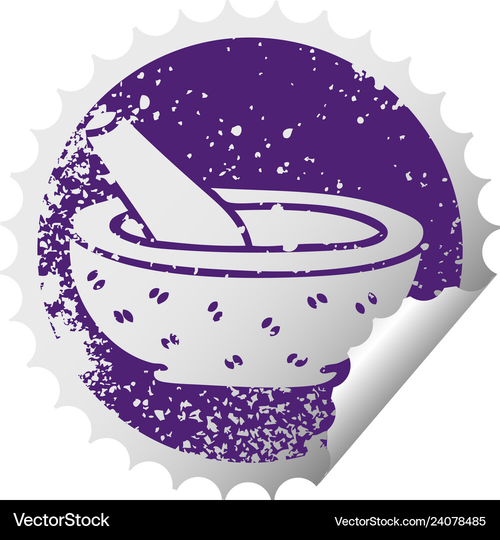Quirky distressed circular peeling sticker symbol Vector Image
