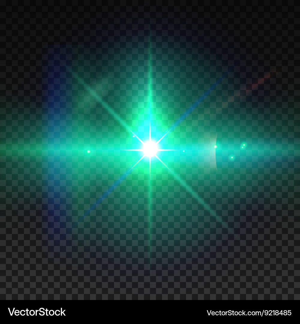 Realistic sun burst with flare lens Royalty Free Vector