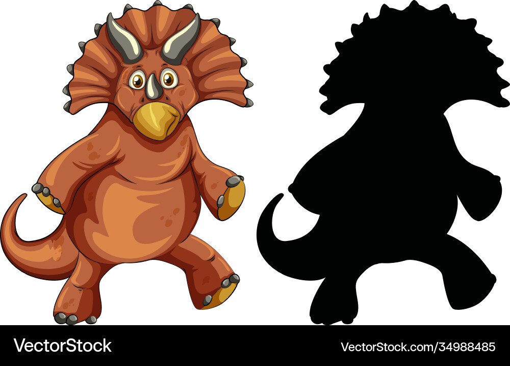 Set dinosaur cartoon character and its Royalty Free Vector