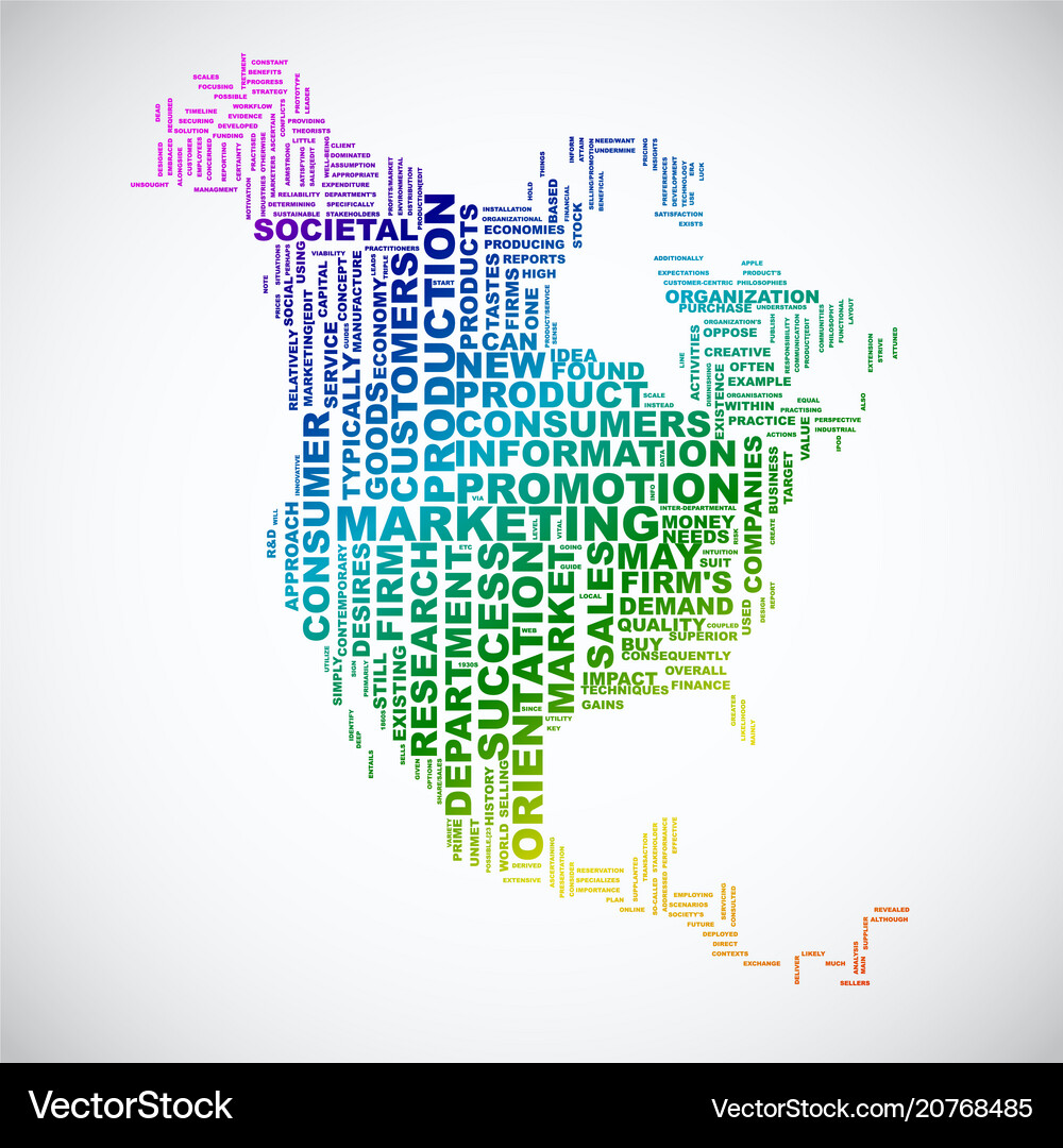 Word cloud business concept north america map Vector Image