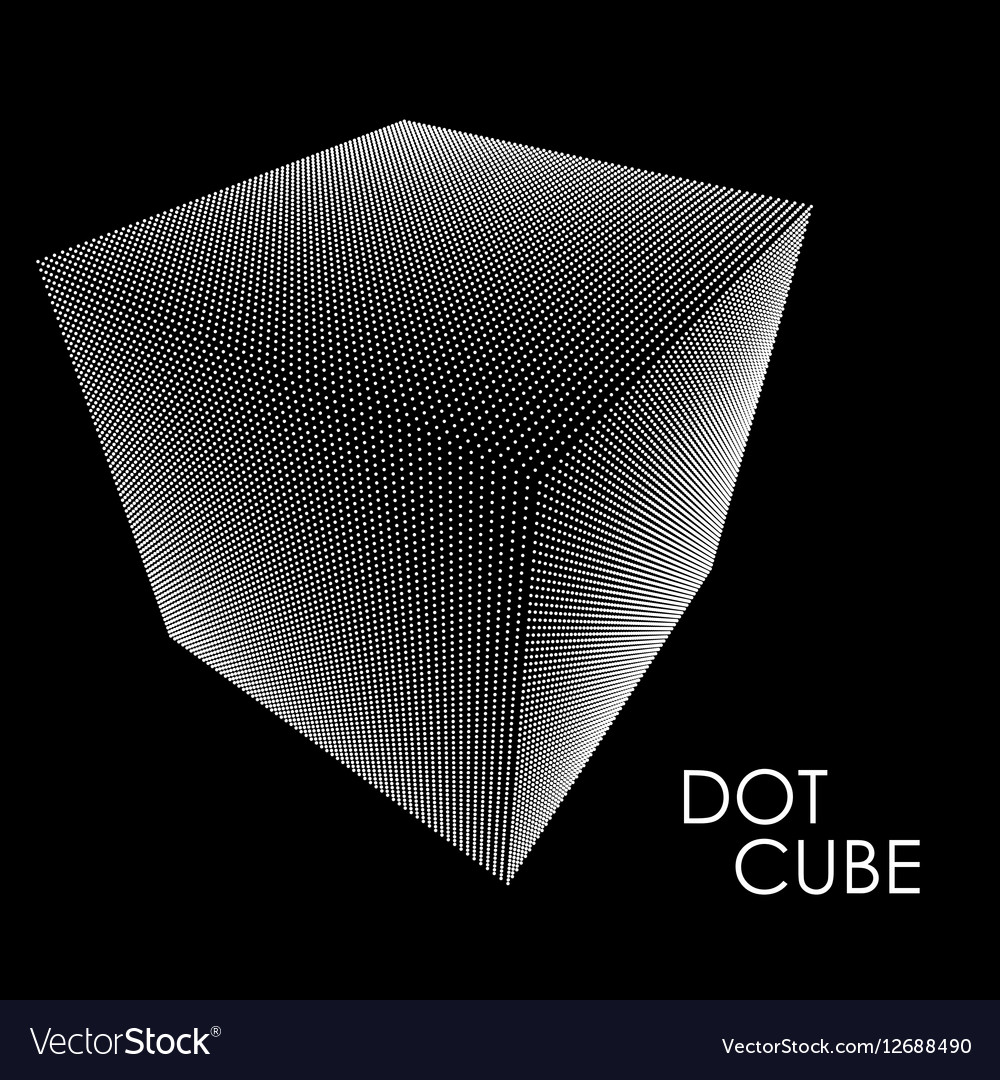 3d cube consists points Royalty Free Vector Image