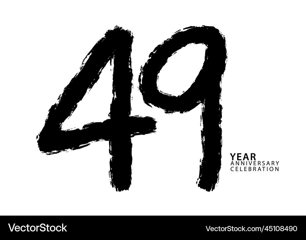 49 year anniversary celebration black color Vector Image