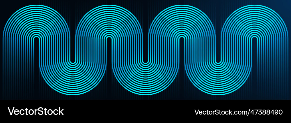 Abstract blue glowing geometric lines on dark Vector Image