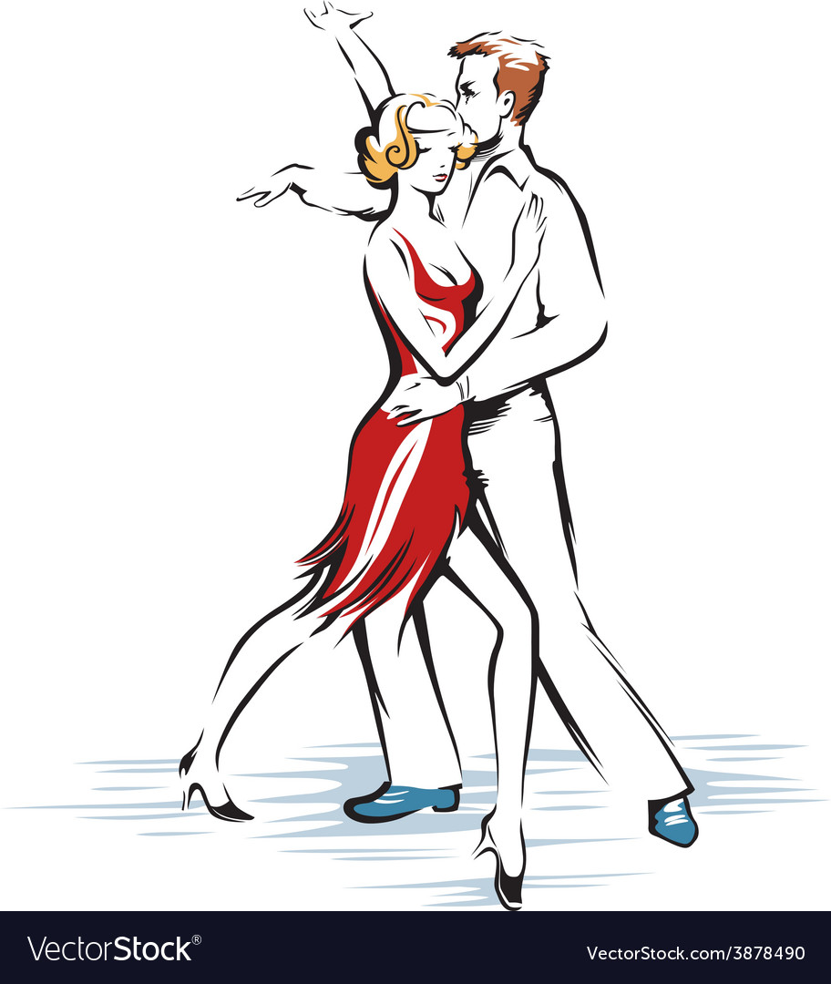Abstract dancing couple Royalty Free Vector Image