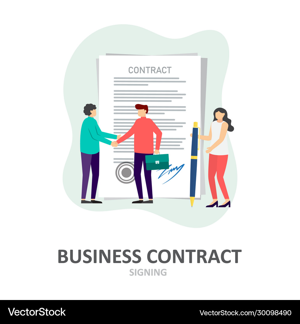 Business contract signing corporate document Vector Image