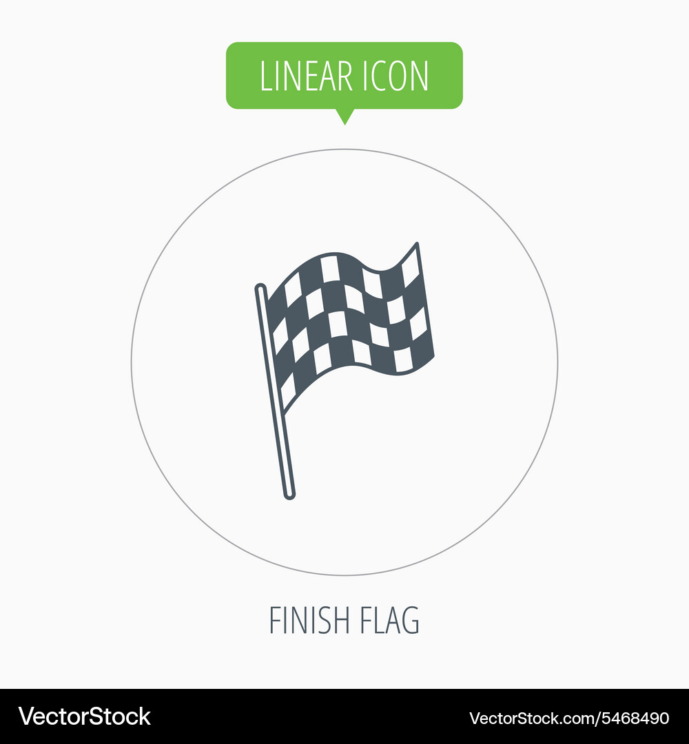 Finish flag icon start race sign Royalty Free Vector Image