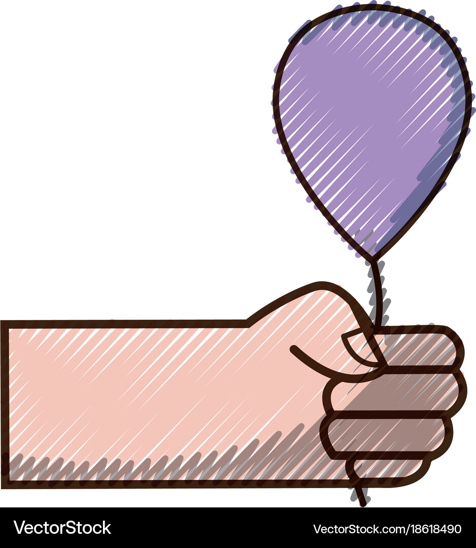 Grated hand with balloon design decoration Vector Image