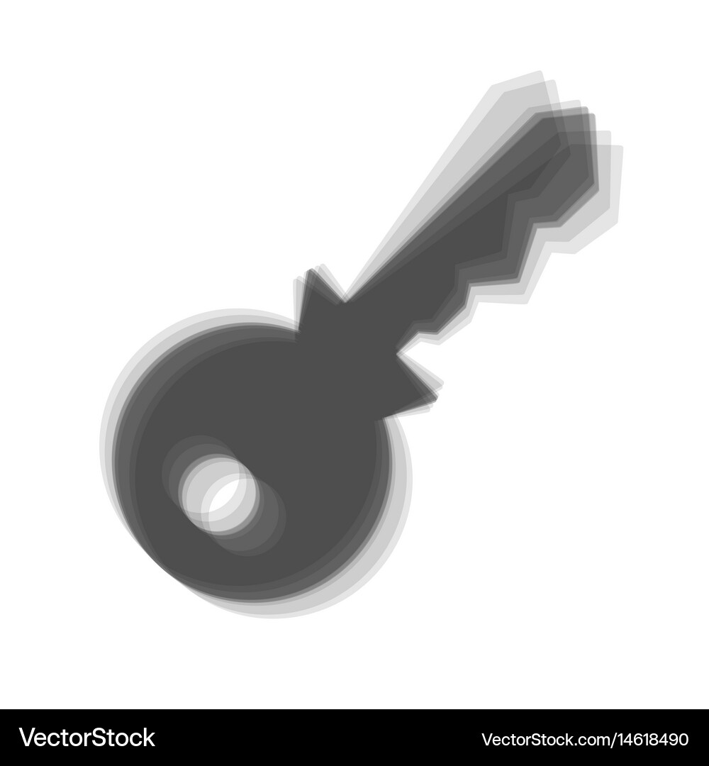 Key sign gray icon shaked Royalty Free Vector Image