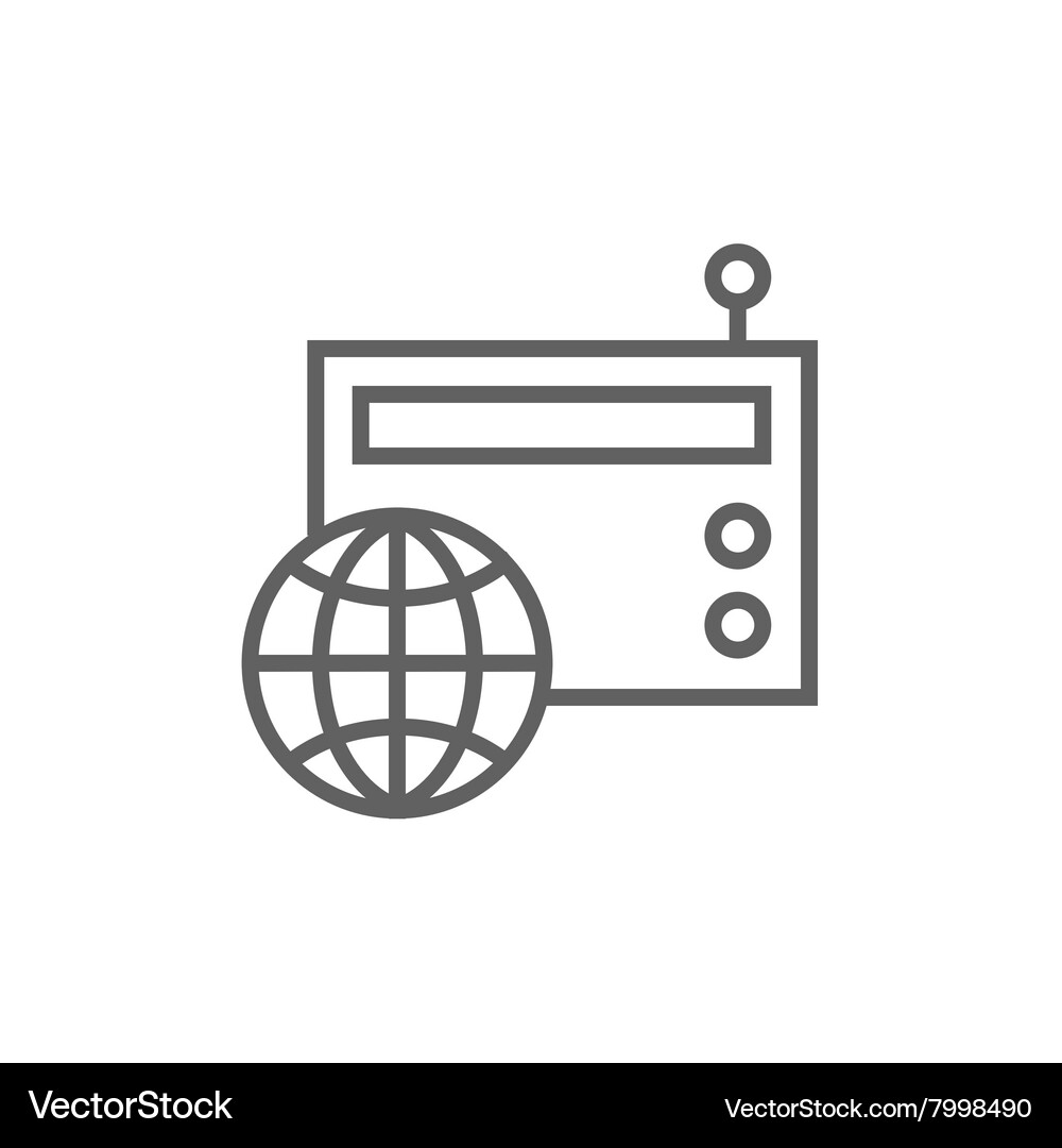 Retro radio line icon Royalty Free Vector Image