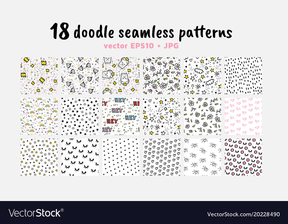 Seamless patterns collection backdrop for Vector Image