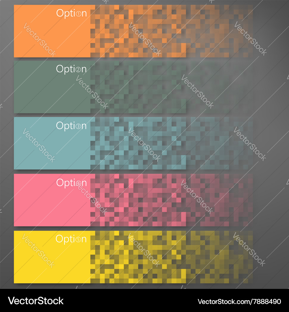 Set of colorful pixel banners Royalty Free Vector Image