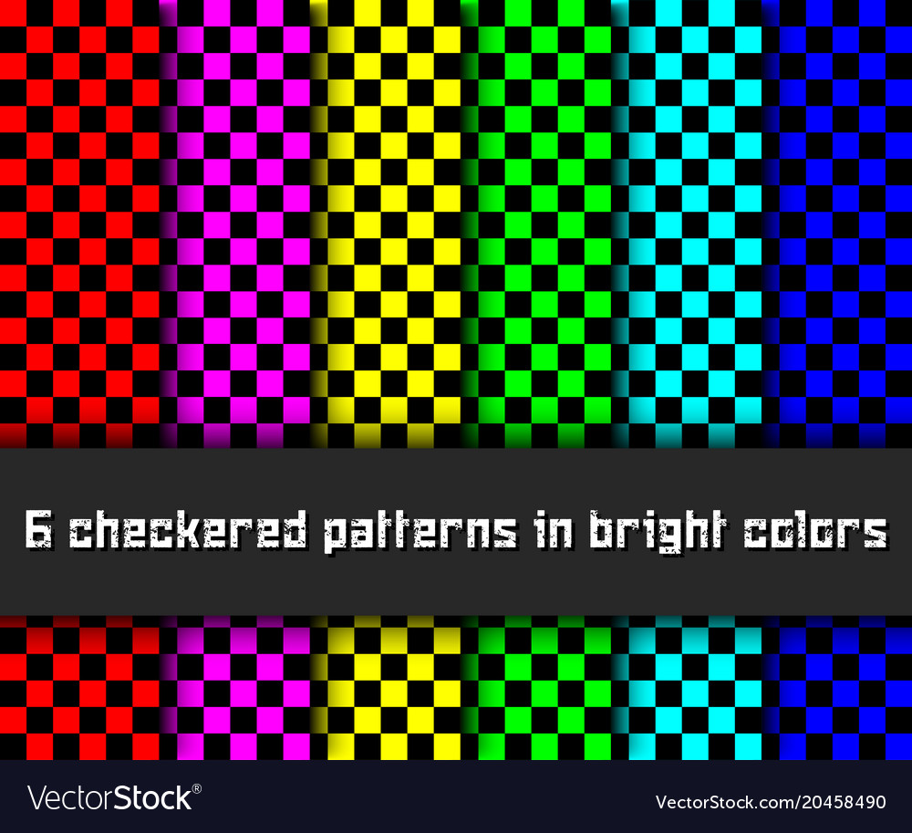 Six checkered patterns Royalty Free Vector Image