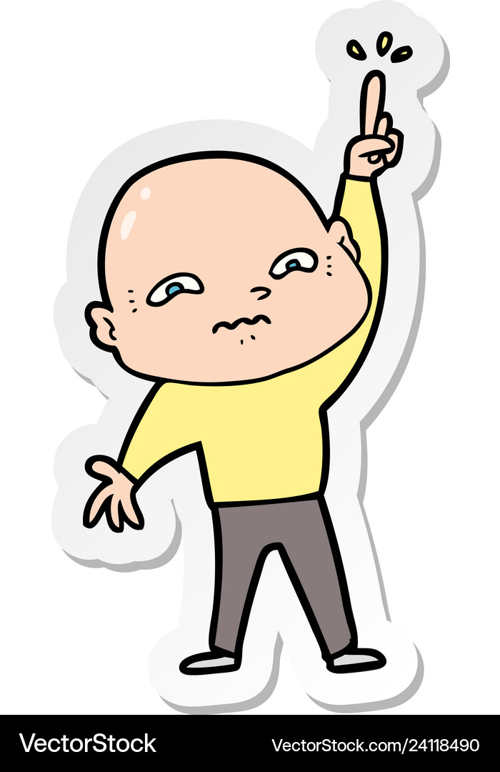 Sticker a nervous cartoon man asking question Vector Image