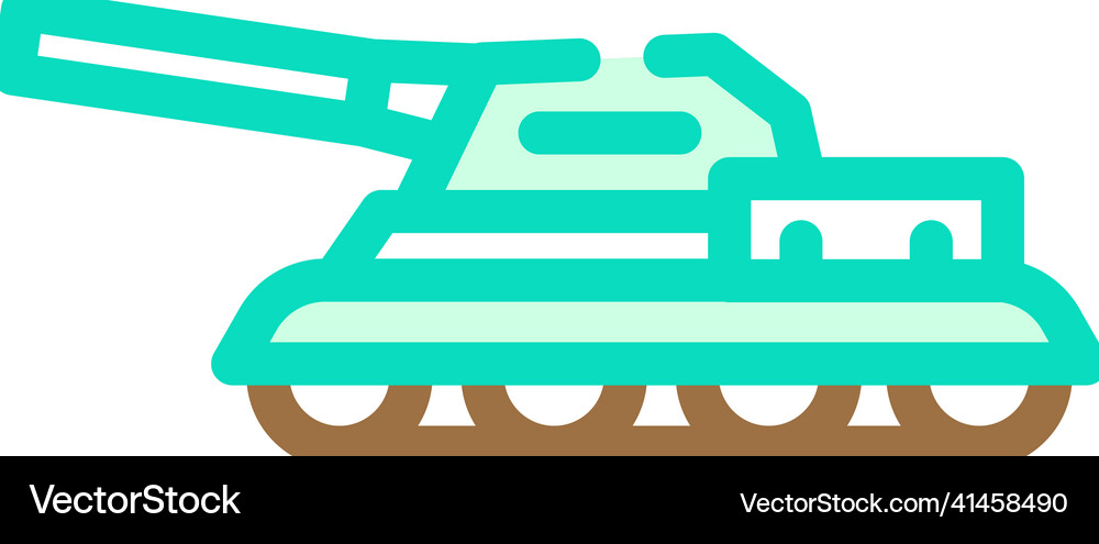 Tank military color icon Royalty Free Vector Image
