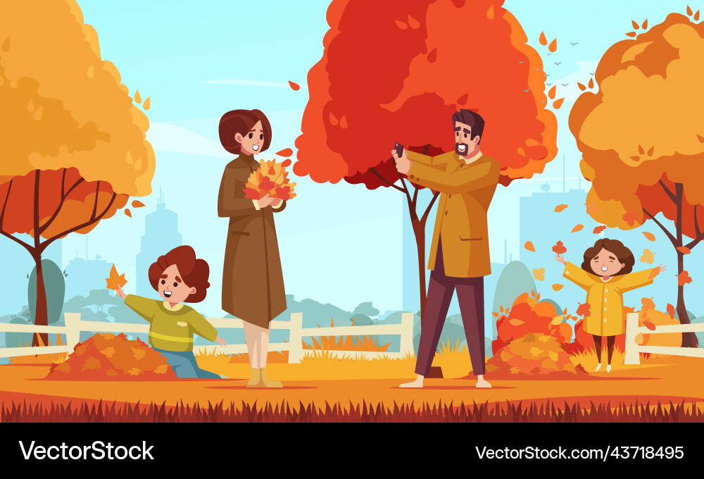 Autumn cartoon poster Royalty Free Vector Image