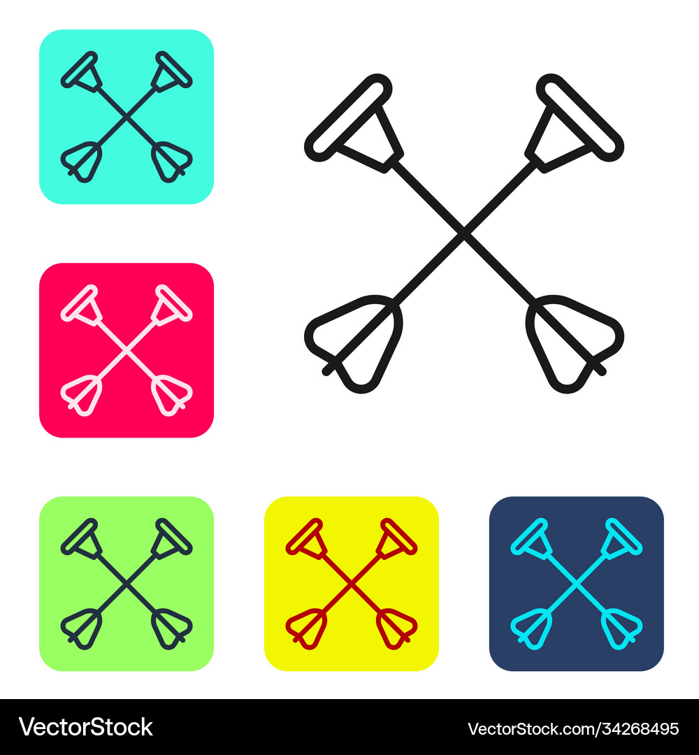 Black line arrow with sucker tip icon isolated Vector Image