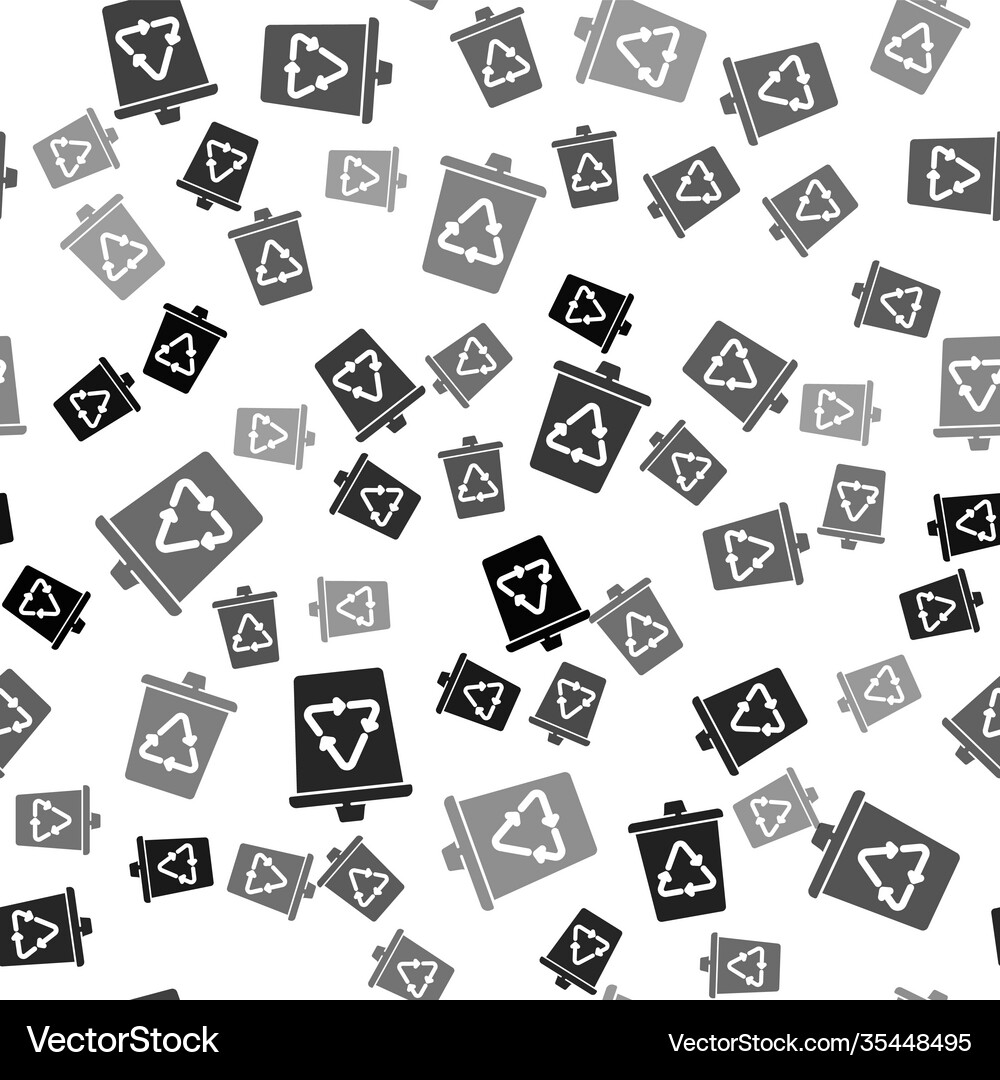 Black recycle bin with recycle symbol icon Vector Image