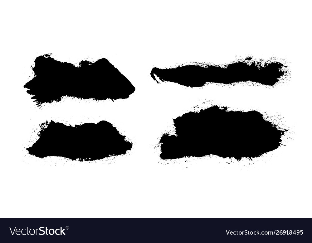Brush strokes paintbrush set grunge Royalty Free Vector
