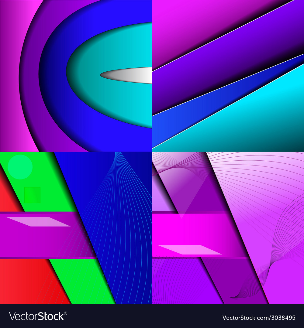 Collection of abstract multicolored backgrounds Vector Image
